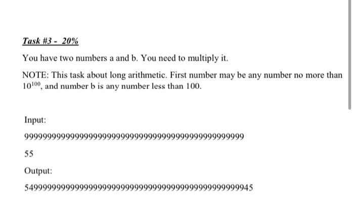 Solved Task #3 - 20% You have two numbers a and b. You need | Chegg.com