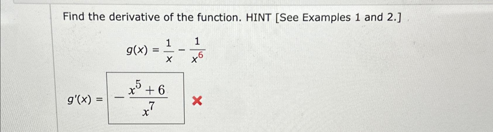 Solved Find the derivative of the function. HINT [See | Chegg.com