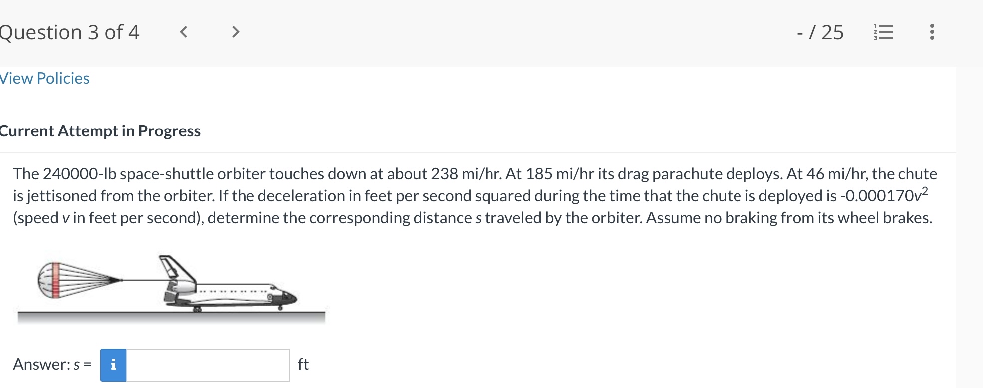 Solved Question 3 ﻿of 4-25View PoliciesCurrent Attempt in | Chegg.com