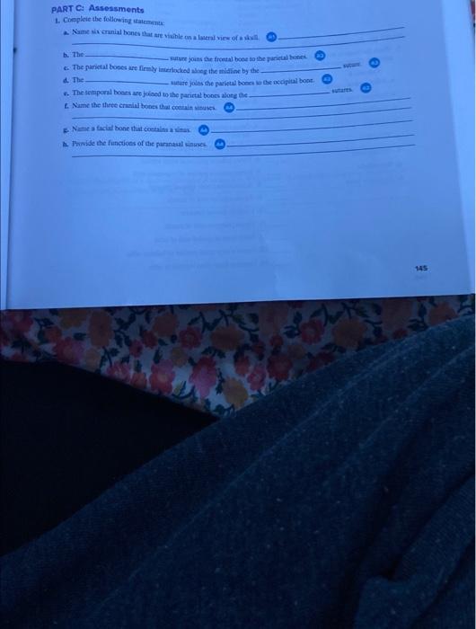 Solved Part C Assessments 1 Complete The Following
