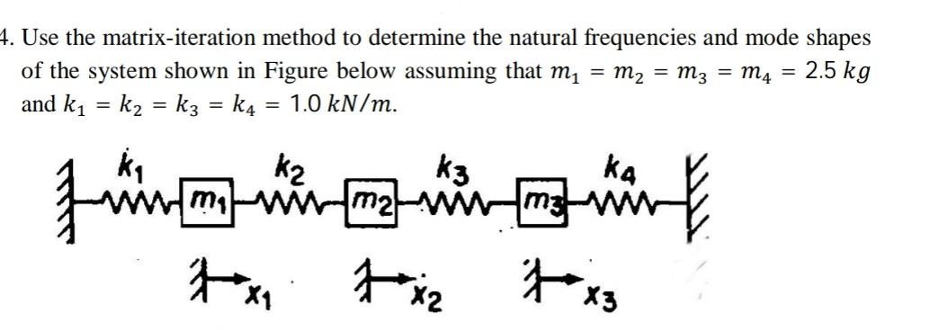 Solved Use The Matrix Iteration Method To Determine The 4598