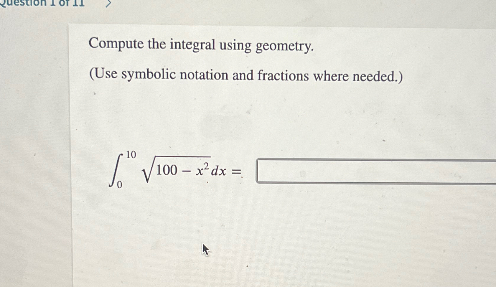 Solved Compute the integral using geometry.(Use symbolic | Chegg.com