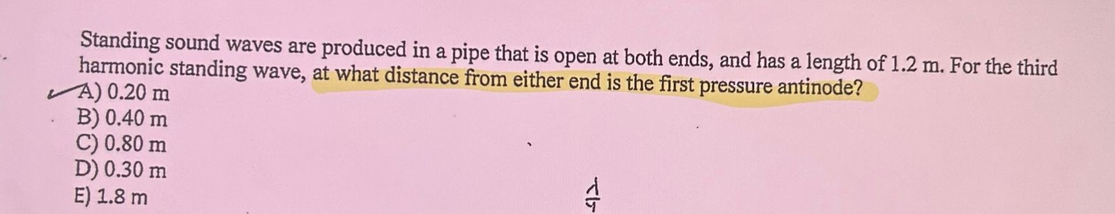 Solved Standing sound waves are produced in a pipe that is | Chegg.com