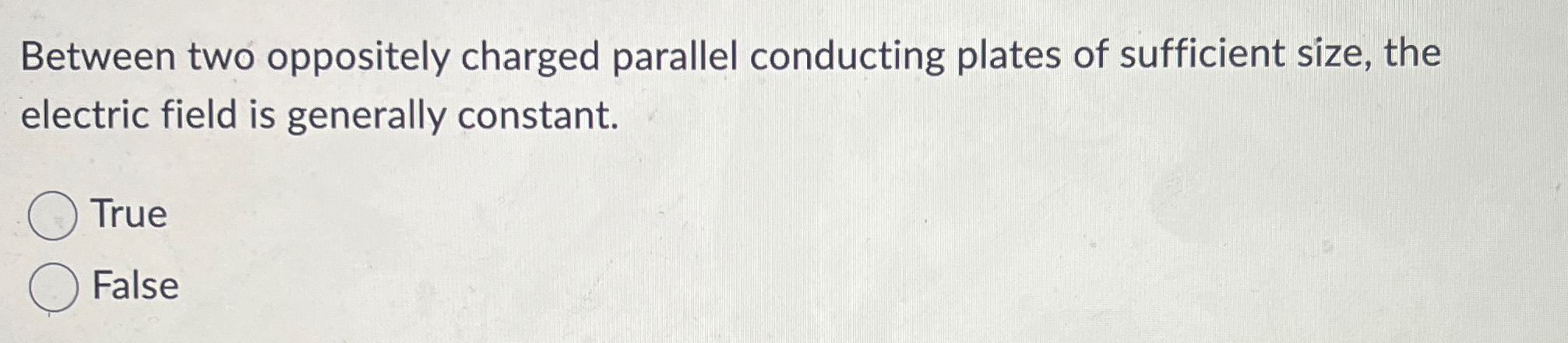 Solved Between two oppositely charged parallel conducting | Chegg.com