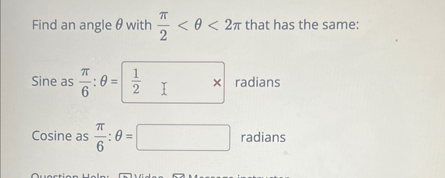 Solved Find an angle θ ﻿with π2