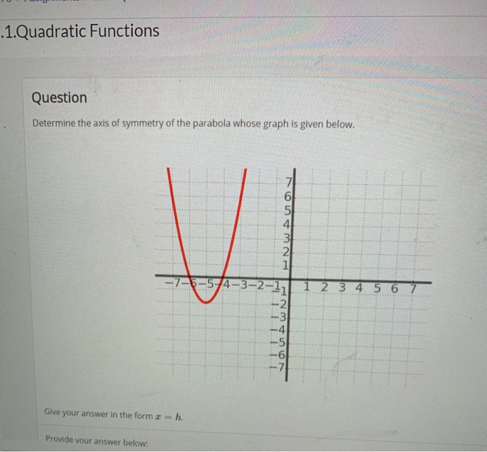 Solved determine the axis of symmetry of the parabola whose | Chegg.com
