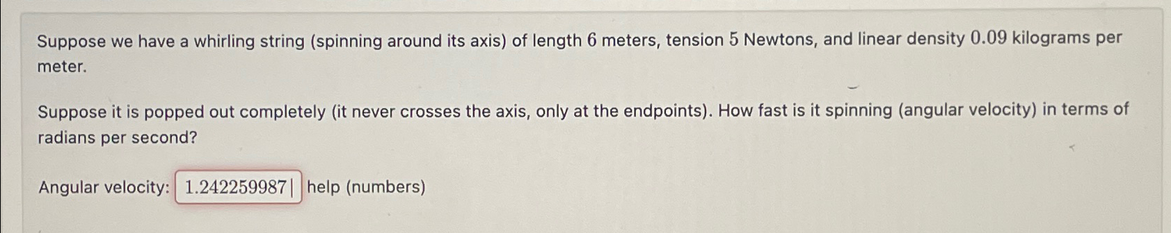 Solved Suppose we have a whirling string (spinning around | Chegg.com
