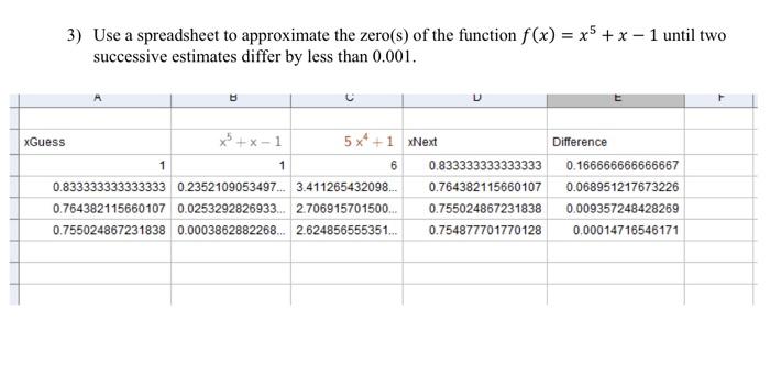 Solved 5) Use two iterations of Newton's Method to estimate | Chegg.com