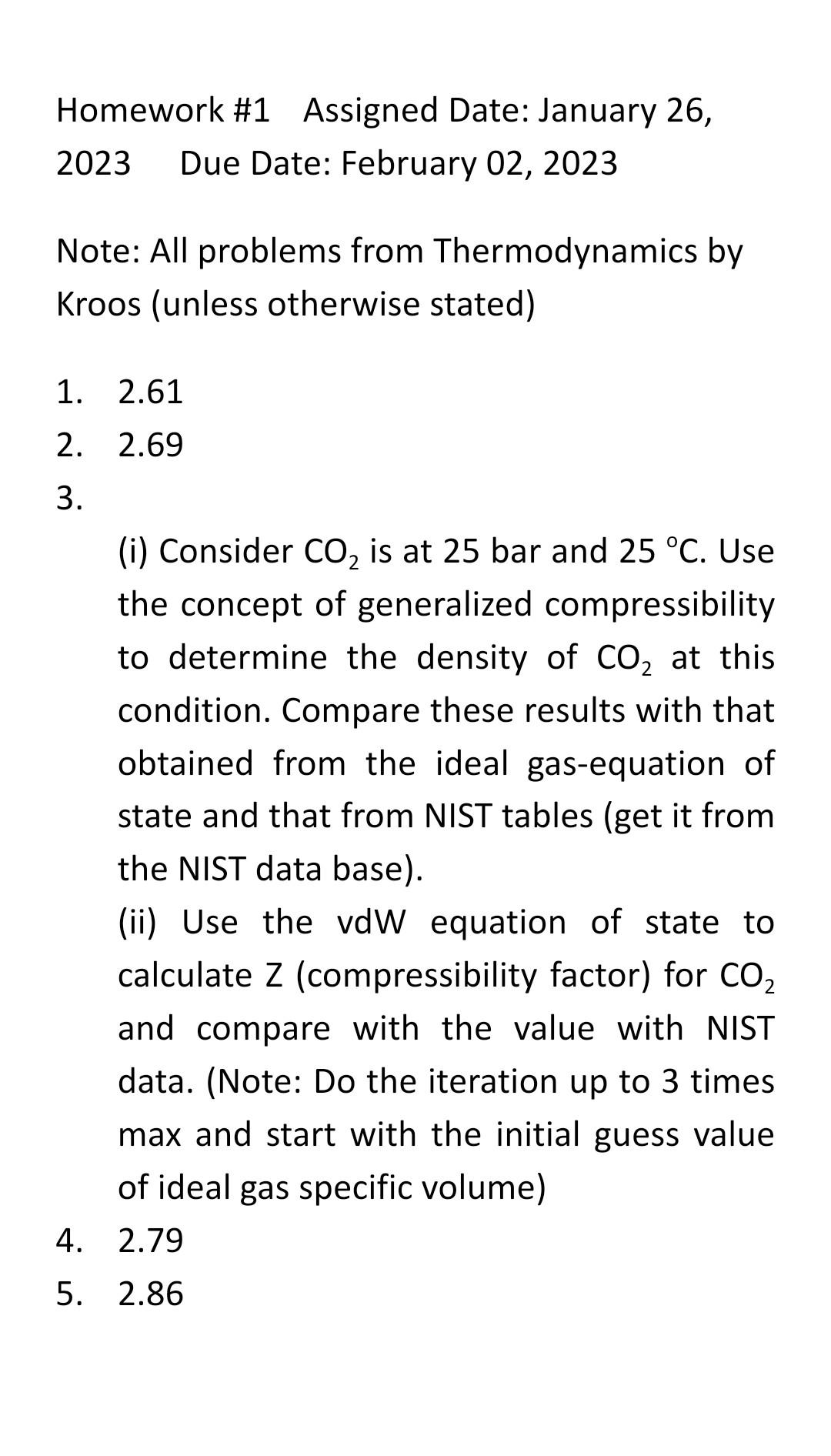Solved Homework \#1 Assigned Date: January 26, 2023 Due | Chegg.com