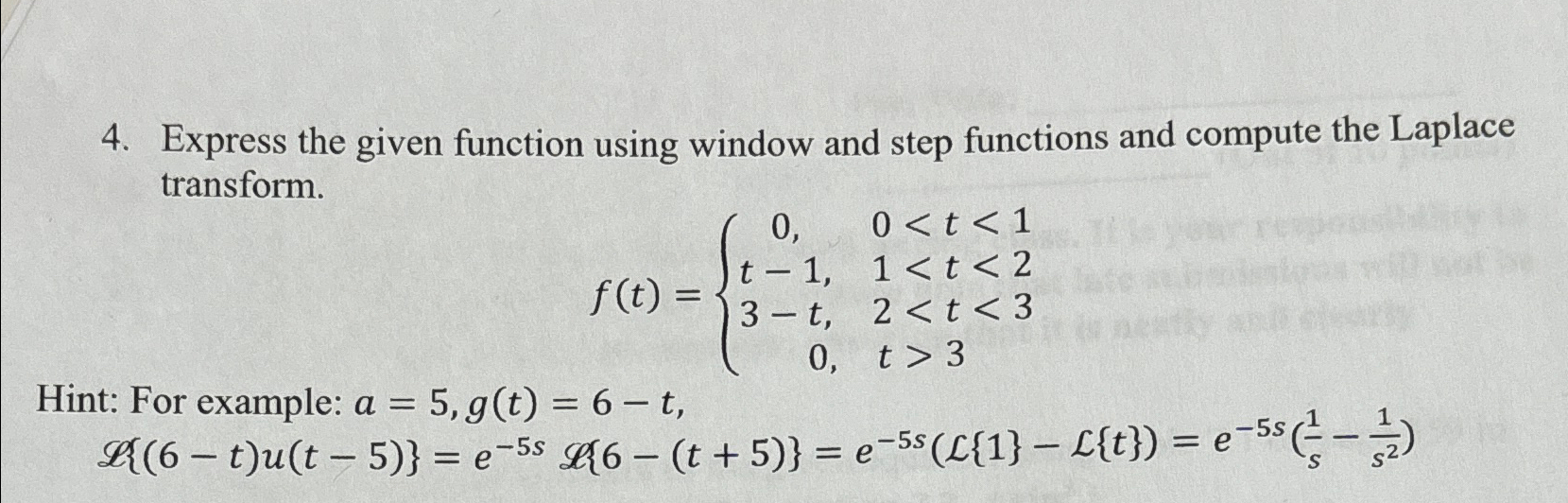 Solved Express the given function using window and step | Chegg.com
