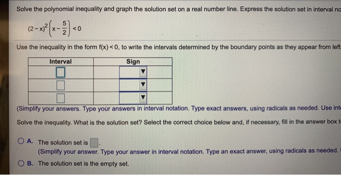 Solved Solve the polynomial inequality and graph the | Chegg.com