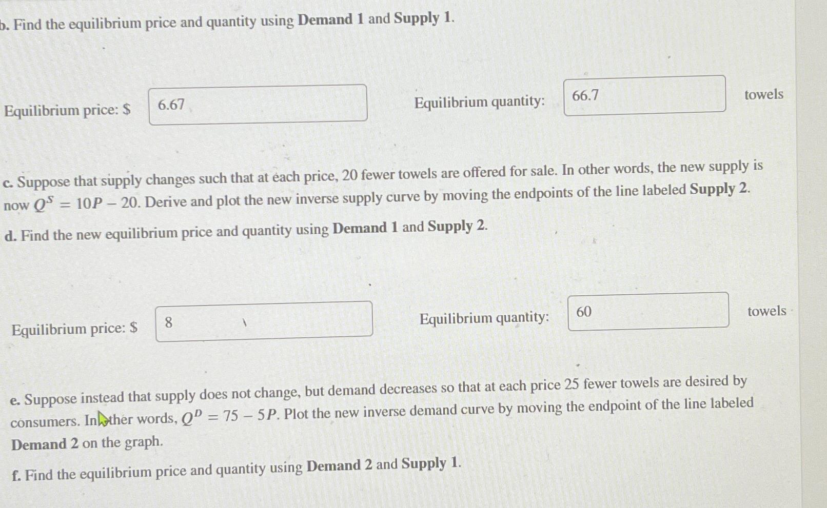 Solved Find the equilibrium price and quantity using Demand | Chegg.com