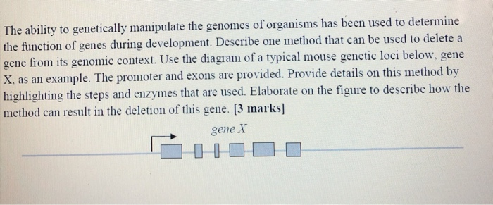 Solved The ability to genetically manipulate the genomes of | Chegg.com