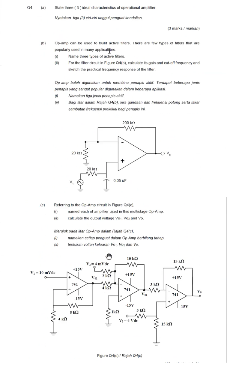 Solved Need help with Op Amp questions and explanation is | Chegg.com