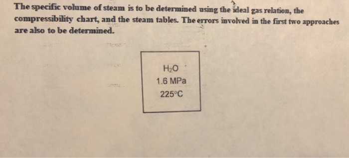 Solved The specific volume of steam is to be determined | Chegg.com