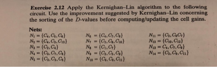 Exercise 212 Apply The Kernighan Lin Algorithm To