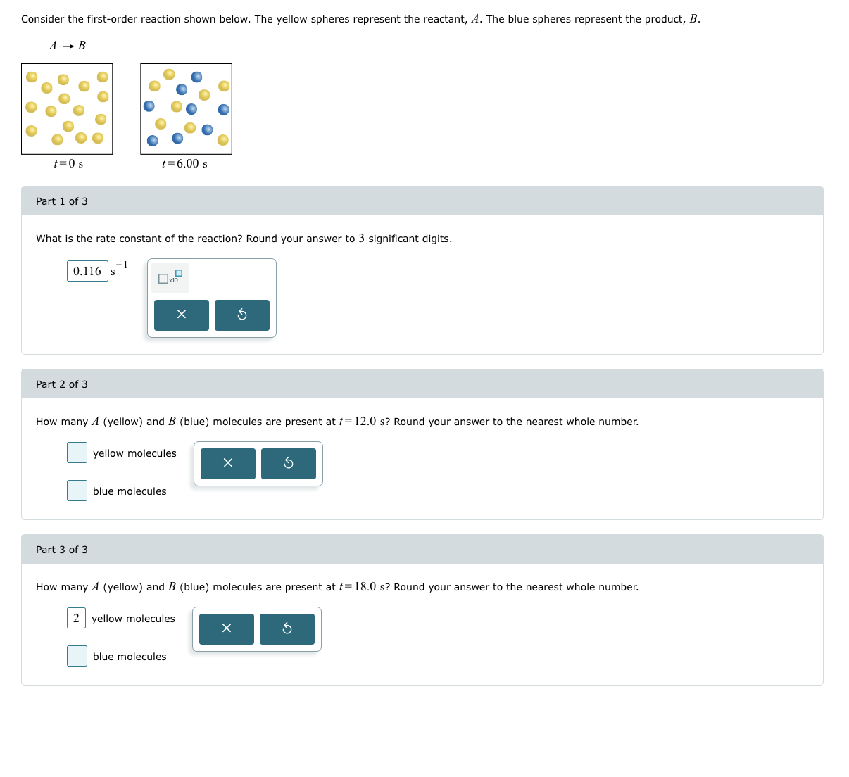 Solved Consider the first-order reaction shown below. The | Chegg.com