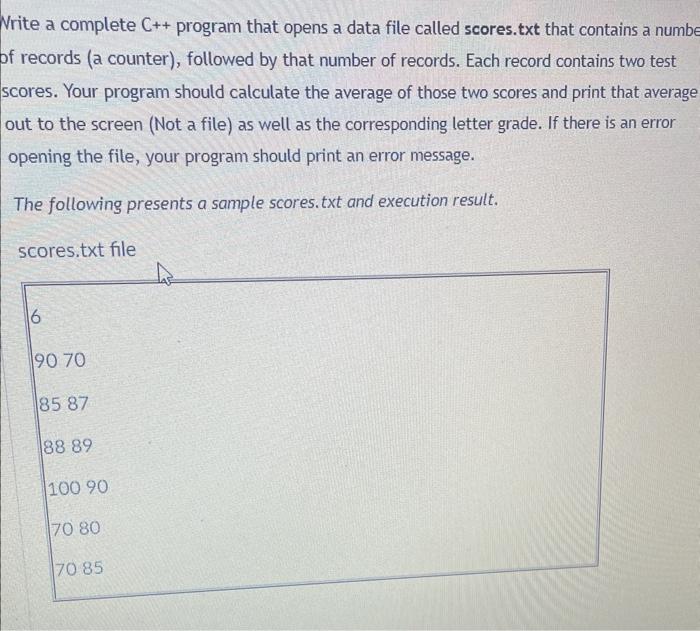 Solved Vrite a complete C++program that opens a data file | Chegg.com Solved Vrite a complete C++program that opens a data file | Chegg.com