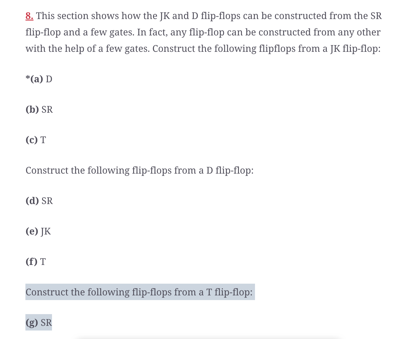 Solved Follow these steps for converting one flip-flop to | Chegg.com