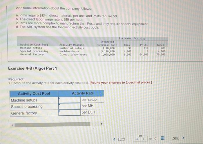 Solved Required information Exercise 4-8 (Algo) Computing | Chegg.com