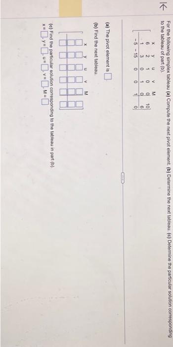 Solved For the following simplex tableau (a) Compute the | Chegg.com Solved For the following simplex tableau (a) Compute the | Chegg.com