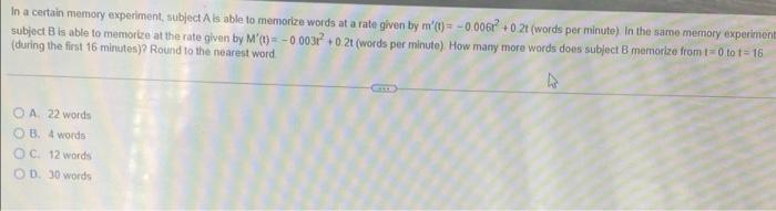 Solved In a certain experiment, subject A is able to | Chegg.com