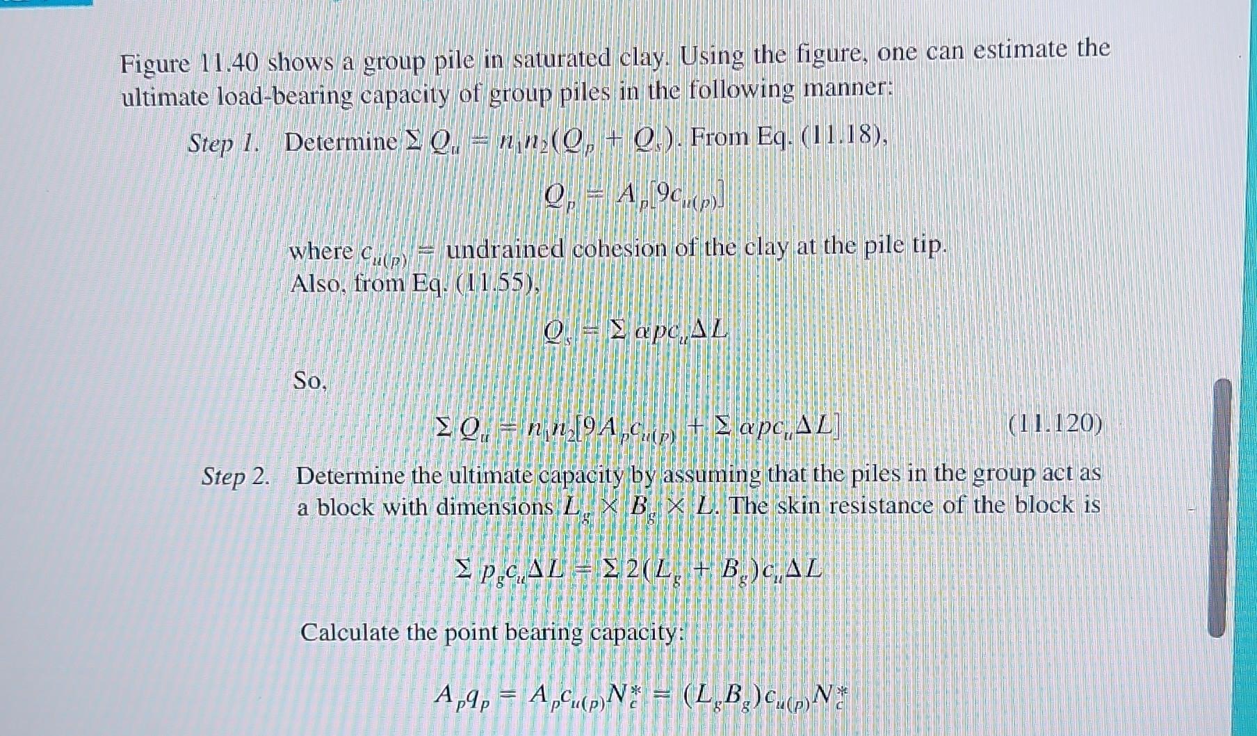 A 3×4 pile group was constructed in layered saturated | Chegg.com