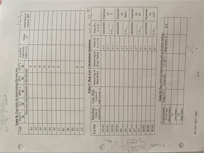 please follow the instruction and the info from table | Chegg.com