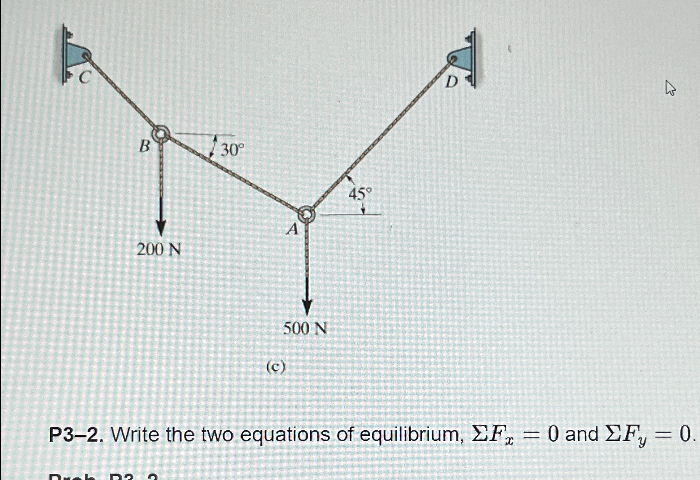 Solved (c)P3-2. Write the two equations of equilibrium, | Chegg.com Solved (c)P3-2. Write the two equations of equilibrium, | Chegg.com