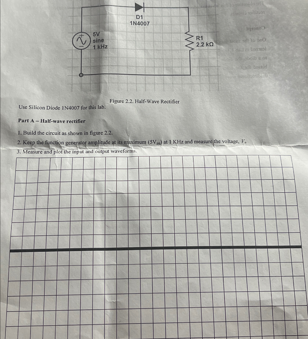 Solved Use Silicon Diode 1N4007 ﻿for this lab.Figure 2.2. | Chegg.com