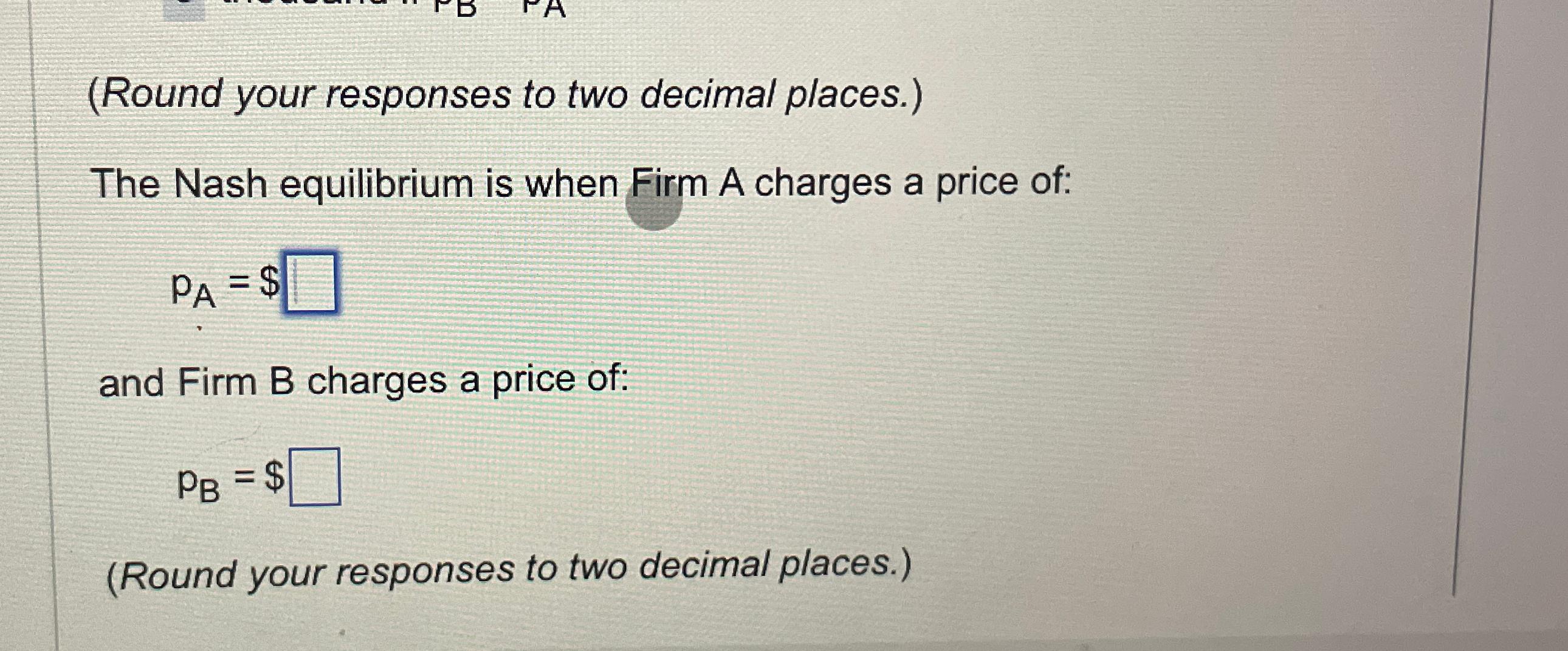 Solved (Round your responses to two decimal places.)The Nash | Chegg.com