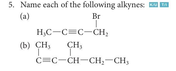 Solved 5. Name each of the following alkynes: (a) | Chegg.com