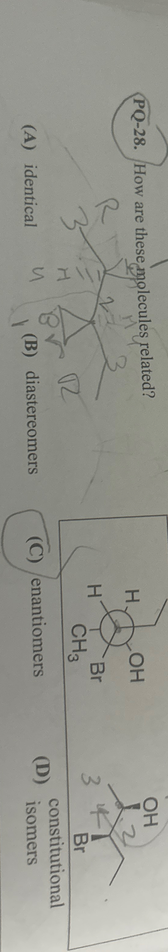 Solved widetilde(PQ-28.Howarethesemoleculesrelated?)(A) | Chegg.com