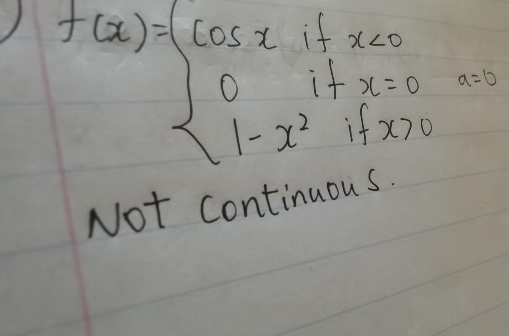 Solved f(x)=⎩⎨⎧cosx01−x2 if x 0 Not | Chegg.com