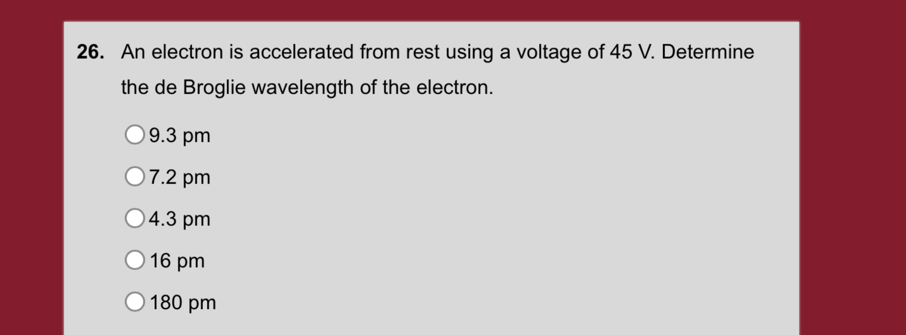 Solved An Electron Is Accelerated From Rest Using A Voltage