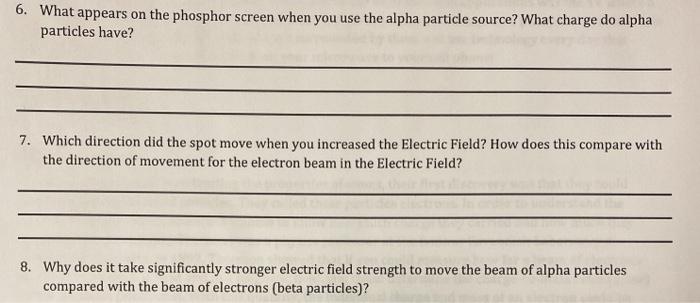 Solved 6. What appears on the phosphor screen when you use | Chegg.com
