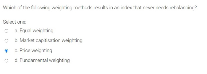 Solved Which of the following weighting methods results in | Chegg.com