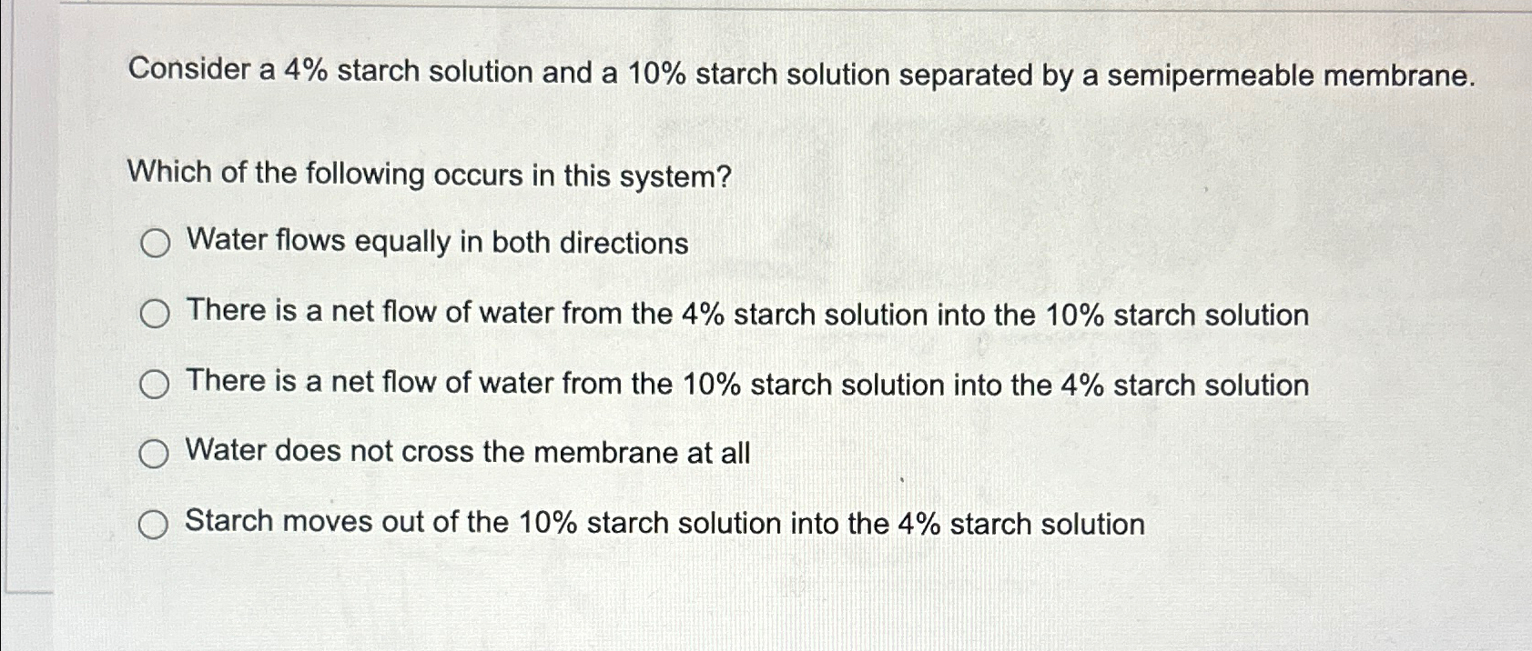 Solved Consider a 4% ﻿starch solution and a 10% ﻿starch | Chegg.com