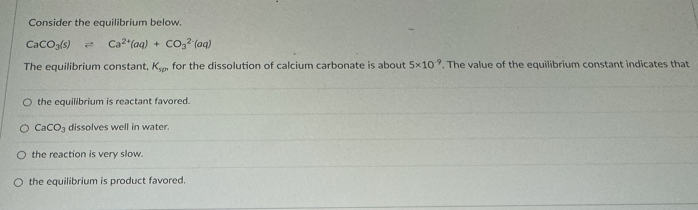 Solved Consider the equilibrium | Chegg.com