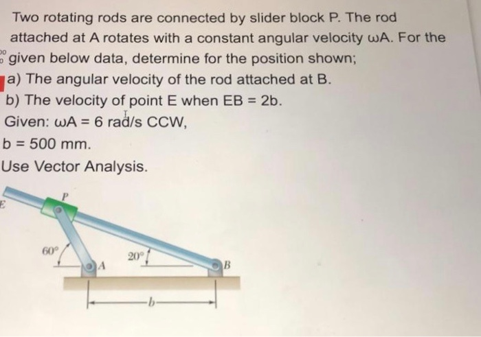 Two rotating rods are connected by slider block P. | Chegg.com