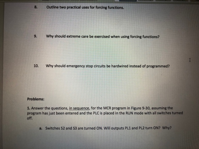 Questions: 2 Two MCR output instructions are to be | Chegg.com