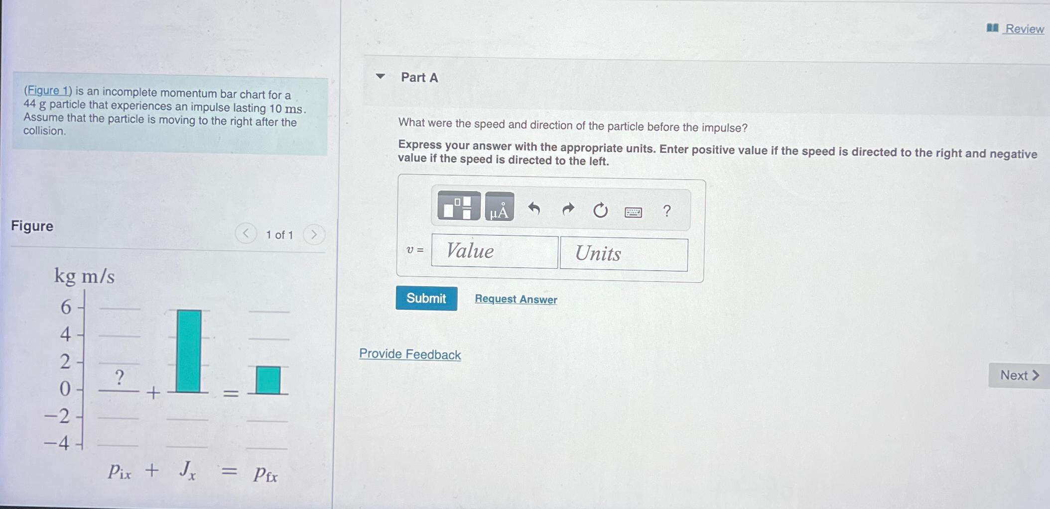 Solved Review(Figure 1) ﻿is an incomplete momentum bar chart | Chegg.com