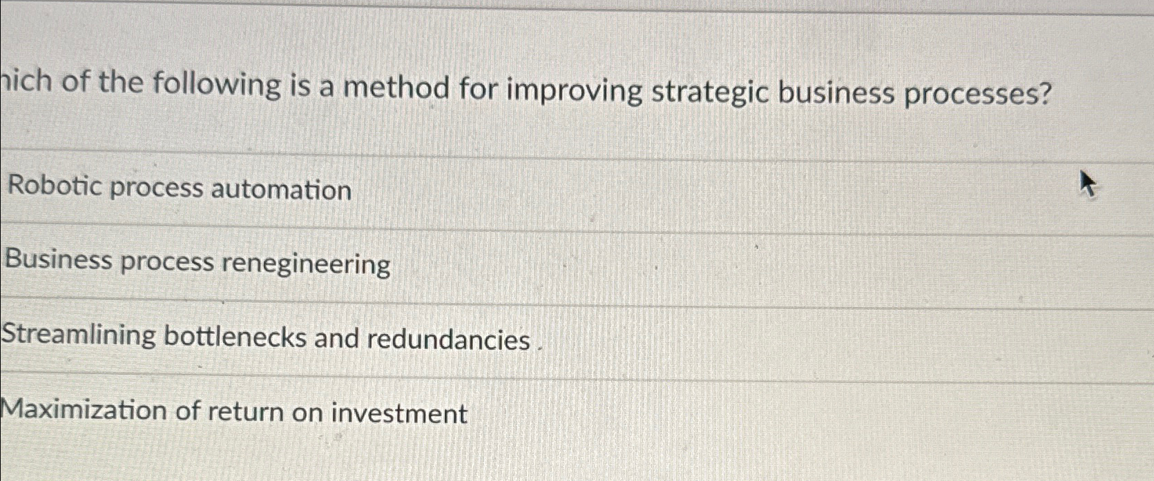 Solved nich of the following is a method for improving | Chegg.com