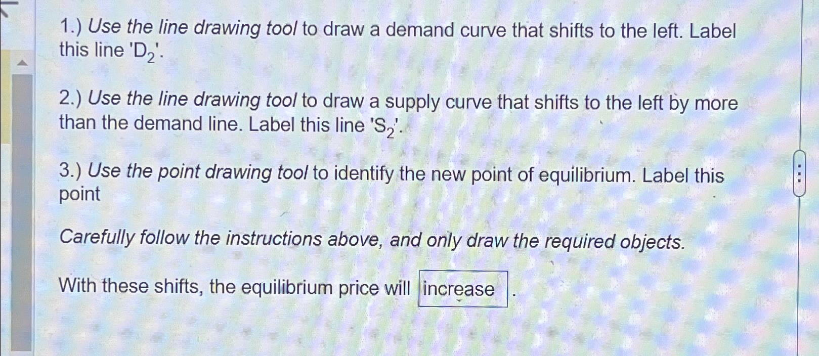 Solved 1.) ﻿Use the line drawing tool to draw a demand curve | Chegg.com