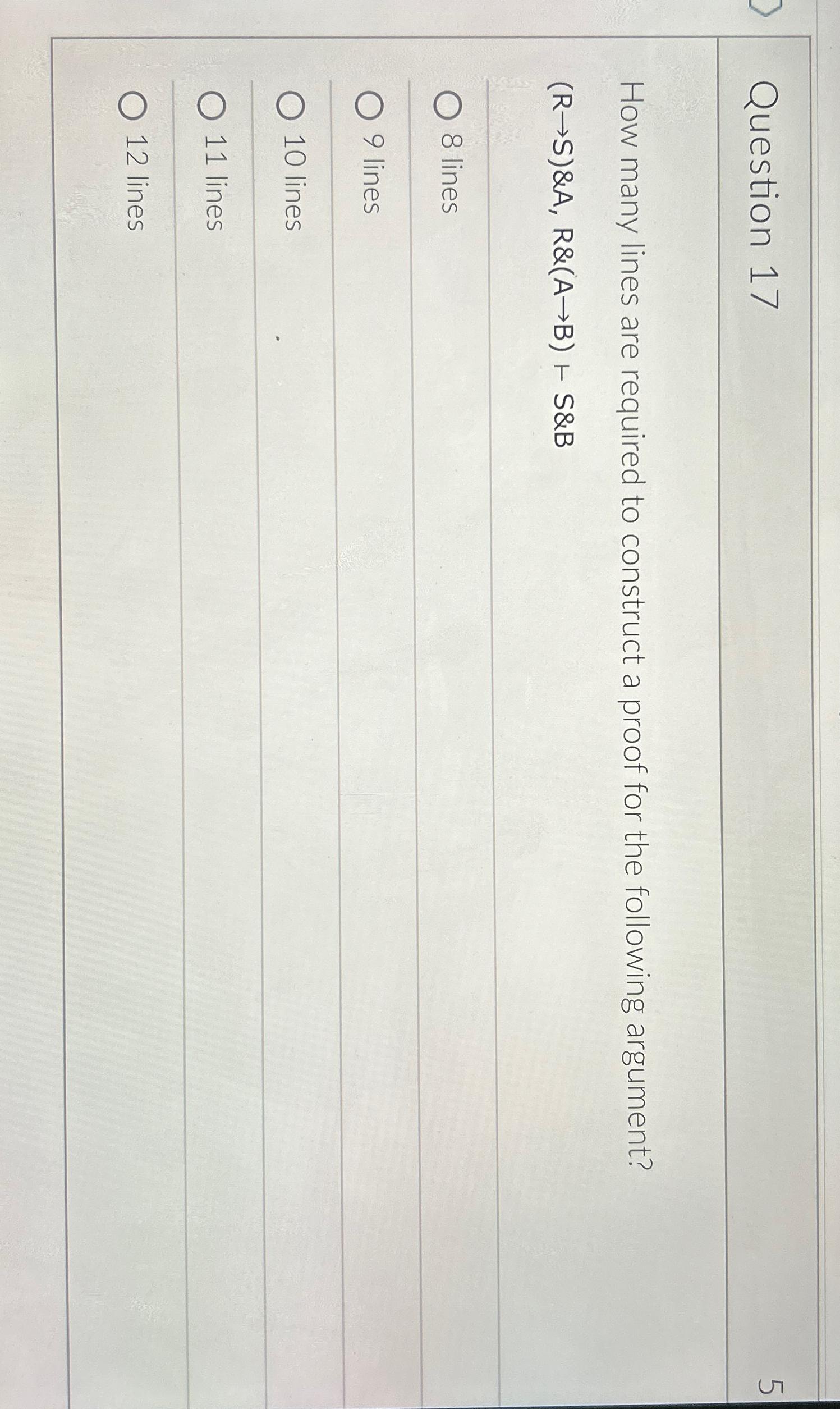 Solved Question 17How many lines are required to construct a | Chegg.com