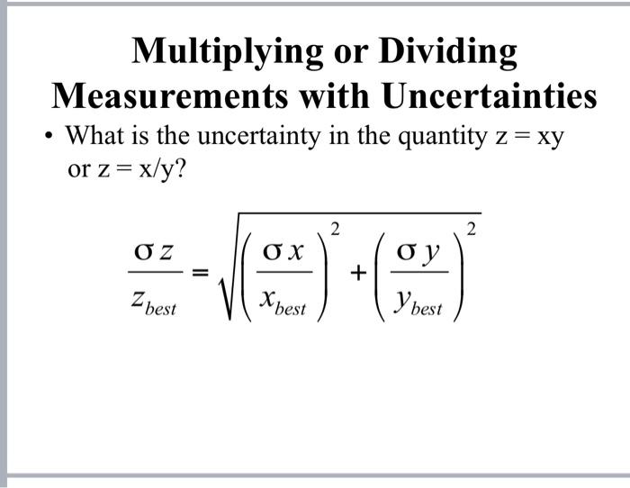 Solved Multiplying or Dividing Measurements with | Chegg.com