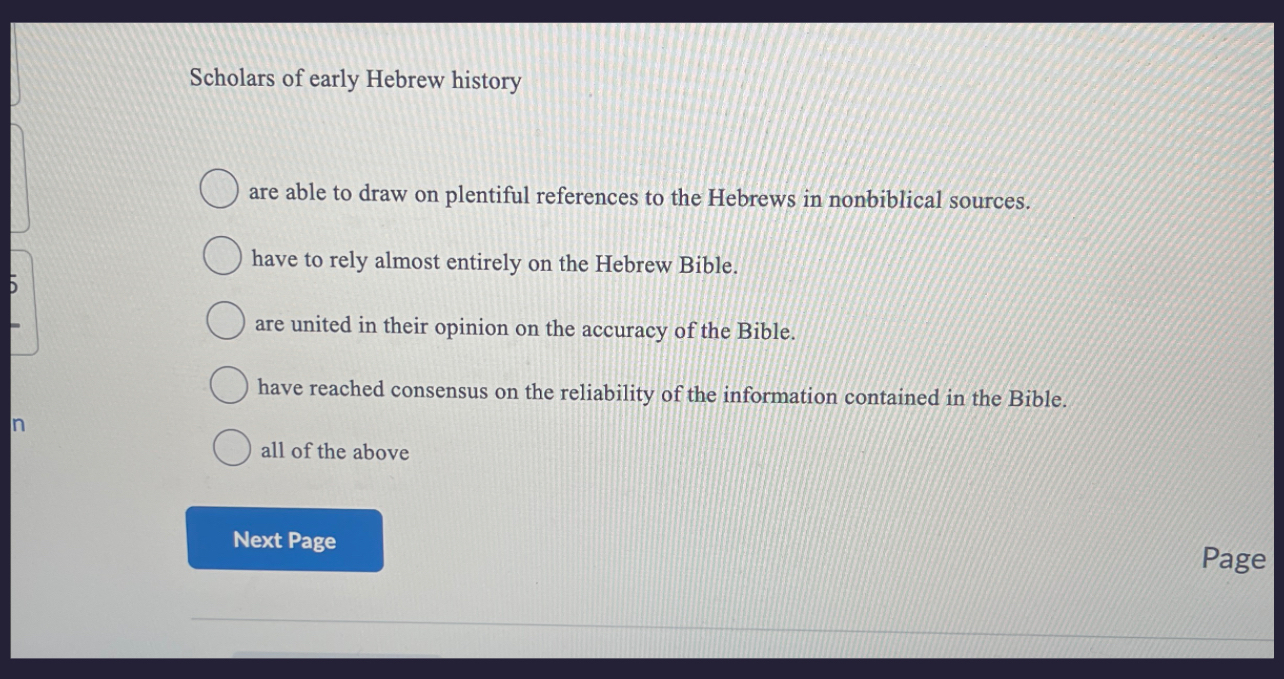 Scholars of early Hebrew historyare able to draw on | Chegg.com