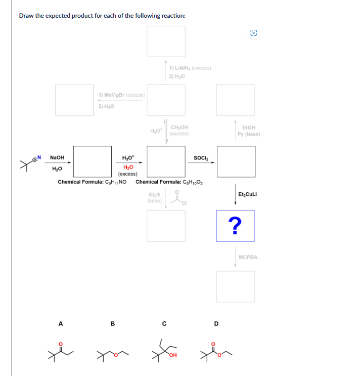 Solved Draw the expected product for each of ﻿the following | Chegg.com