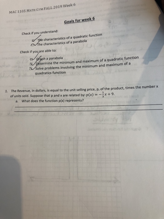 Solved MAC 1105 MATH GYM FALL 2019 Week 6 Goals for week 6 | Chegg.com Solved MAC 1105 MATH GYM FALL 2019 Week 6 Goals for week 6 | Chegg.com