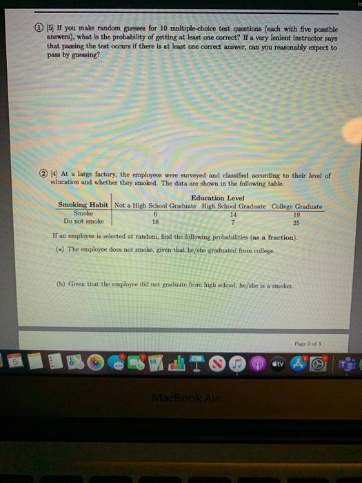 Solved (5) If you make random guesses for 10 multiple-choice | Chegg.com